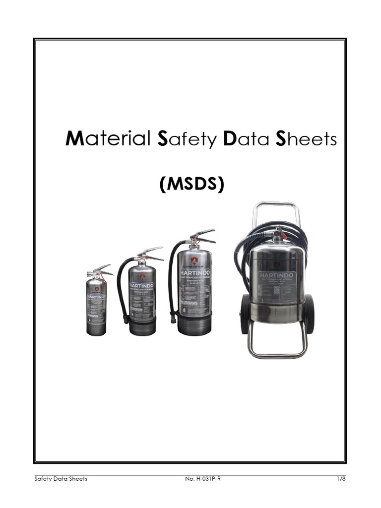 Hartindo AF31 Fire Extinguisher MSDS | PDF | Chlorofluorocarbon | Water