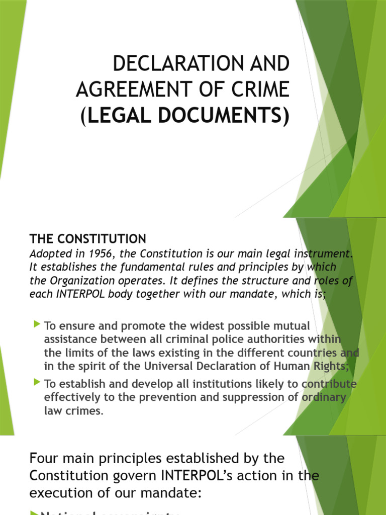 Week 9-Declaration & Agreements On The Crime | PDF | Constitution | Crimes