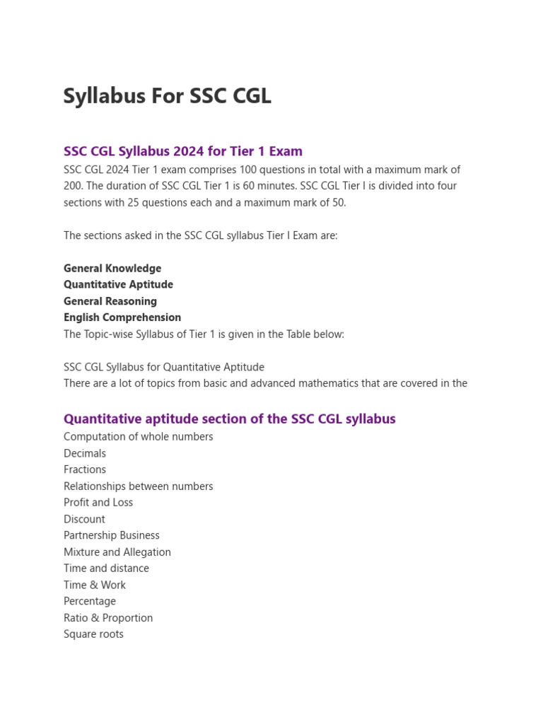 Syllabus For SSC CGL | PDF | Triangle | Trigonometric Functions