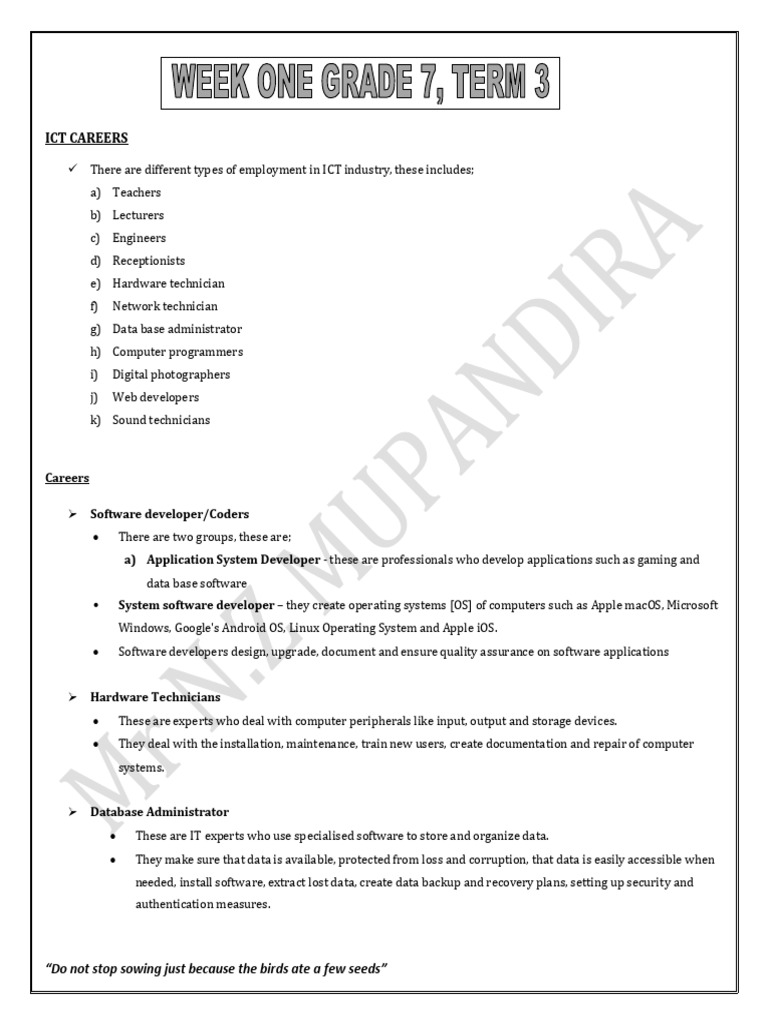 TERM 3 G7 ICT Lessons | PDF | Computer Network | Peer To Peer
