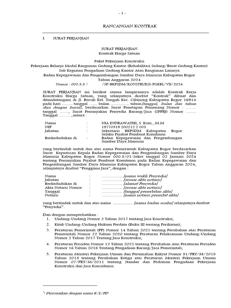 Rancangan Kontrak - 2 | PDF