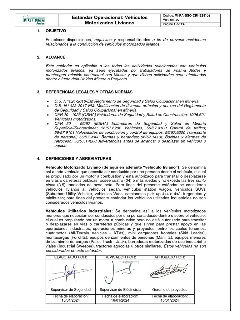 MI-PA-SSO-CRI-EST-06 Estándar Operacional Pruebas en Equipos Energizados | PDF | Accidente de ...