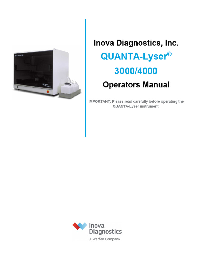 Bedienungsanleitung Quanta Lyser 3000 - 0 | PDF | Elisa | Pump