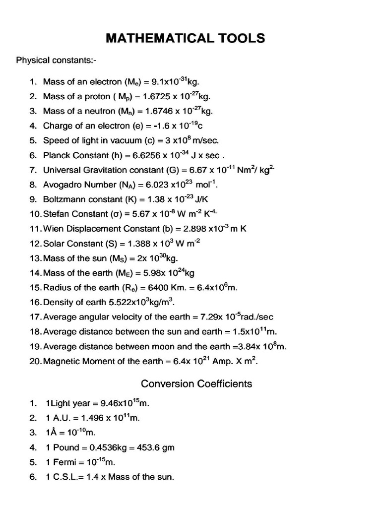 Mathematical Tools | PDF
