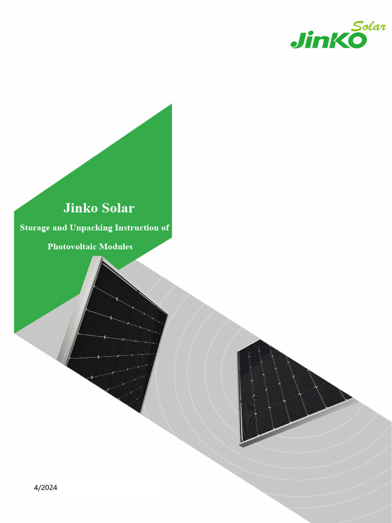 Jinko Solar PV Module Handling Guide | PDF | Forklift | Solar Panel