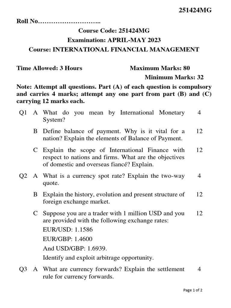 Ifm QP 2023 | PDF | Futures Contract | Option (Finance) Ifm QP 2023 | PDF | Futures Contract | Option (Finance)