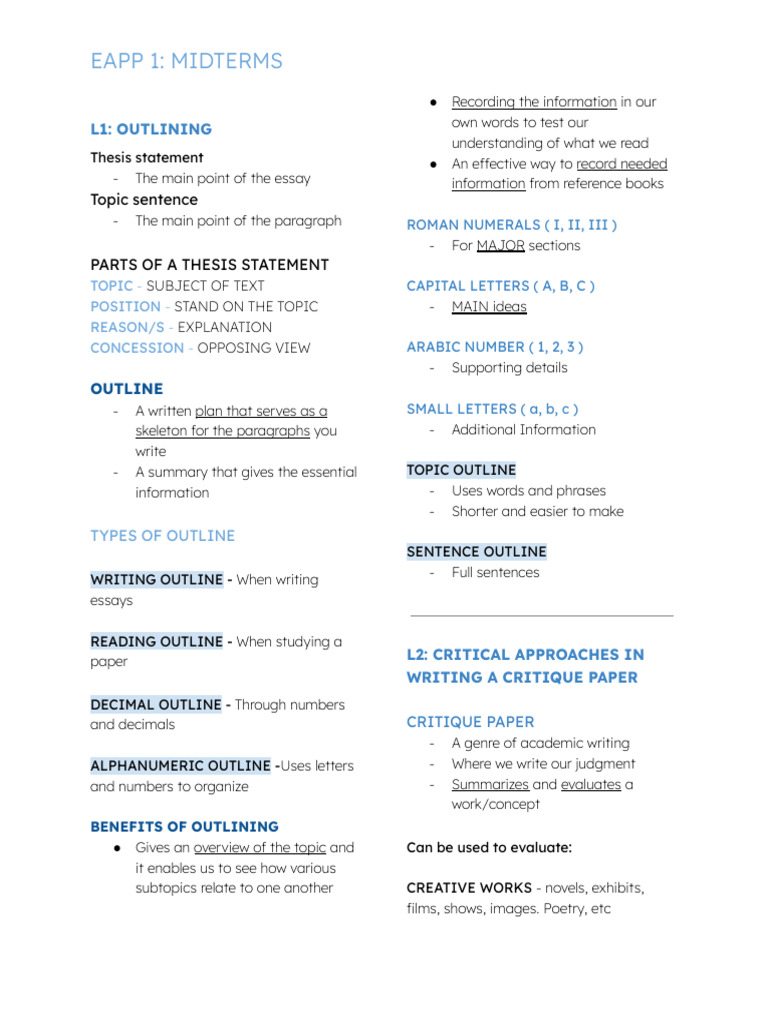 Eapp Midterms Reviewer | PDF | Writing | Human Communication