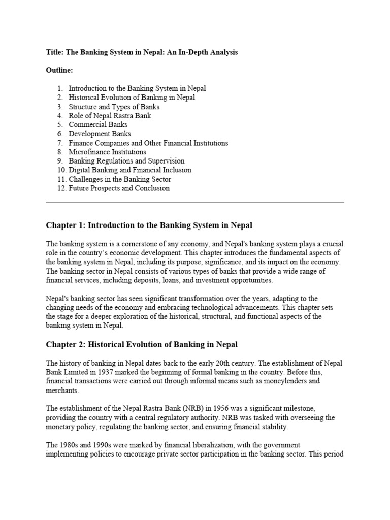 Banking System in Nepal | PDF | Banks | Financial Inclusion