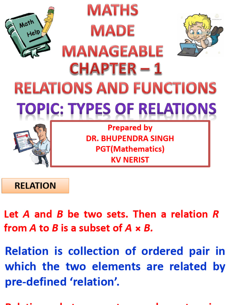 Ex. 1.1 Types of Relations | PDF | Integer | Mathematics