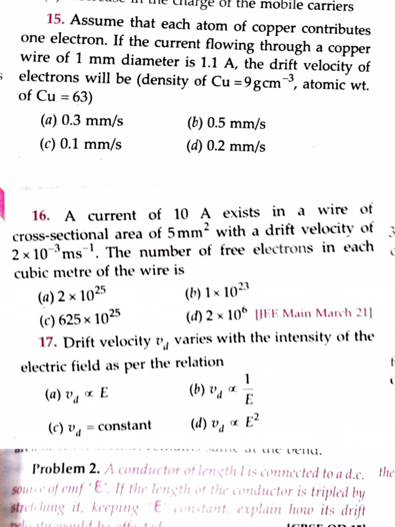 Drift Current & Drift Velocity | PDF | Quantity | Physical Quantities