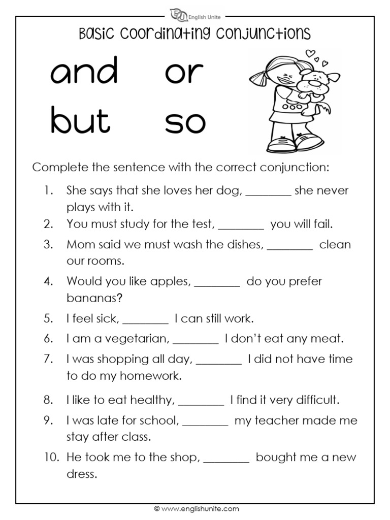 Coordinating Conjunctions Answer Key | PDF | Language Arts & Discipline
