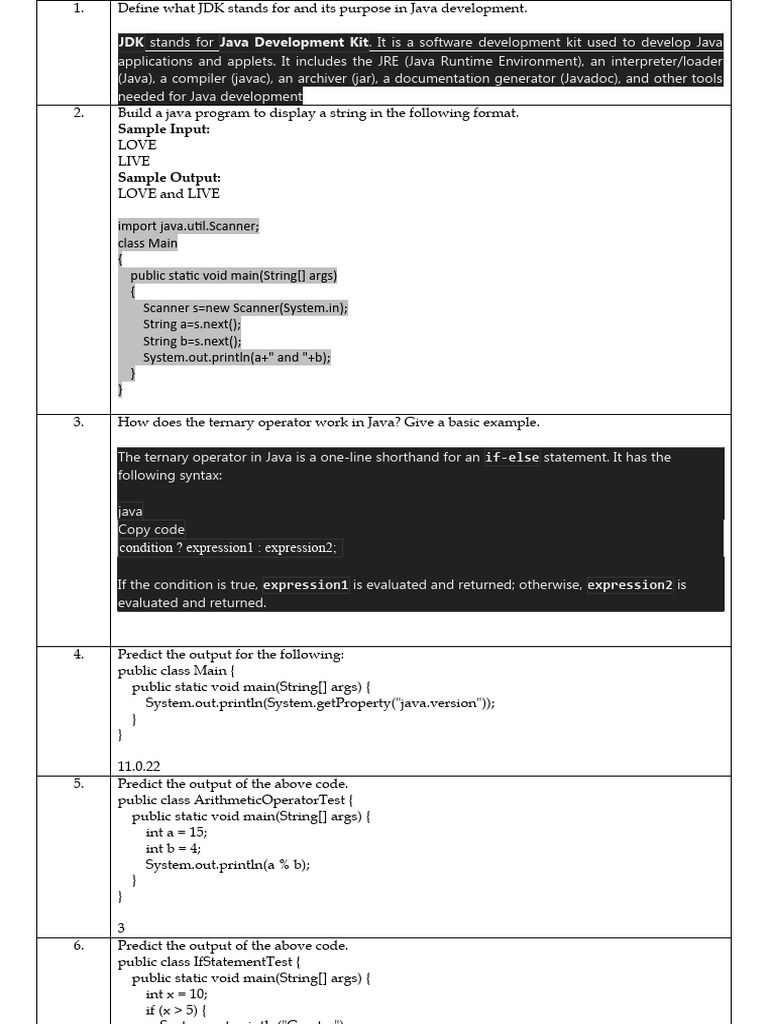 Java Programming Basics and Examples | PDF | Java (Programming Language ...
