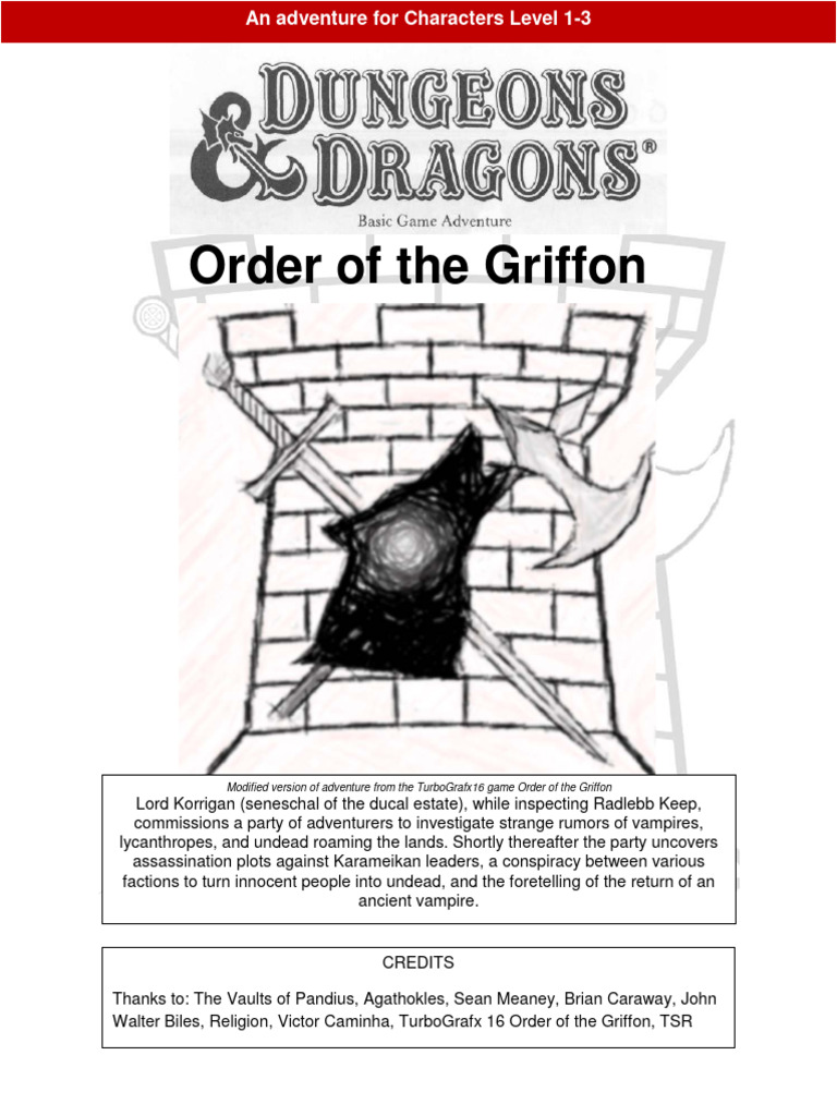 Order of the Griffon Adventure Guide | PDF | Werewolves
