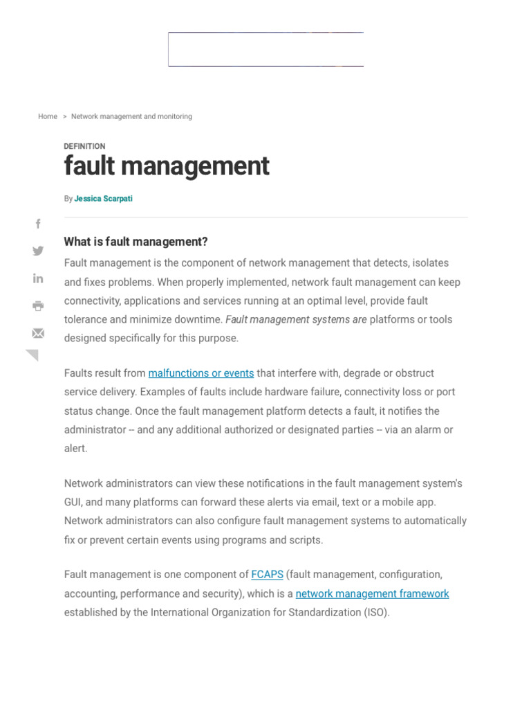 What Is Fault Management - Definition From TechTarget | PDF | Computer ...