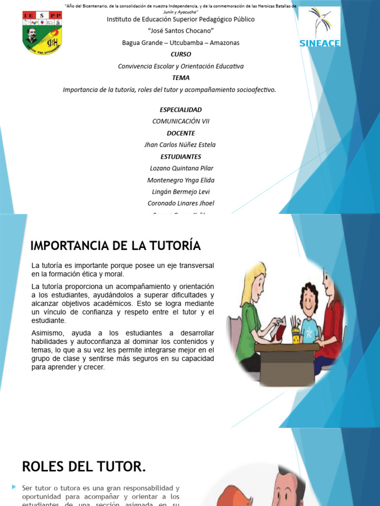 Importancia de La Tutoria, Roles Del Tutor y Acompañamiento Socioafectivo | PDF | Maestros | Las ...