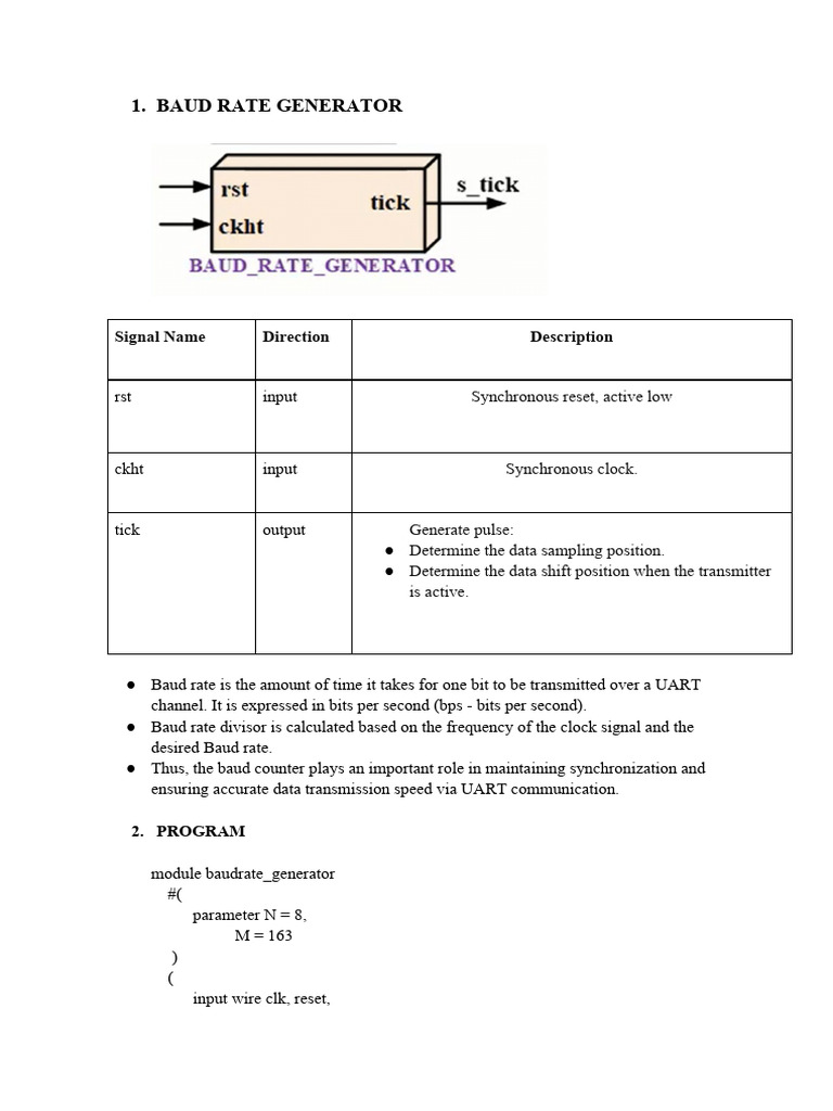 BAUD RATE GENERATOR | Download Free PDF | Bit Rate | Electronics