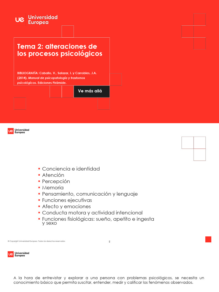 Tema 2_PARTE 1_alteraciones procesos psicológicos (1) | Descargar gratis PDF | Memoria | Amnesia