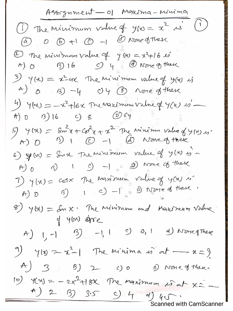 Min-Max Worksheet | PDF