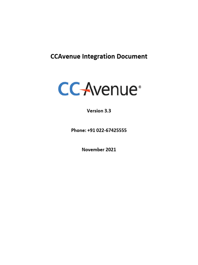 CCAvenue Integration Ver 3 3 | PDF | Point Of Sale | Visa Inc.
