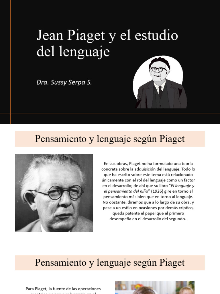 Jean Piaget y El Estudio Del Lenguaje Resumen | PDF | Pensamiento | Los ...