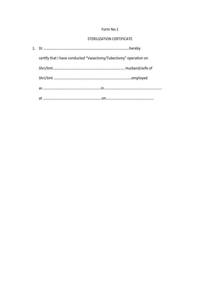 Sterilization Certificate | PDF