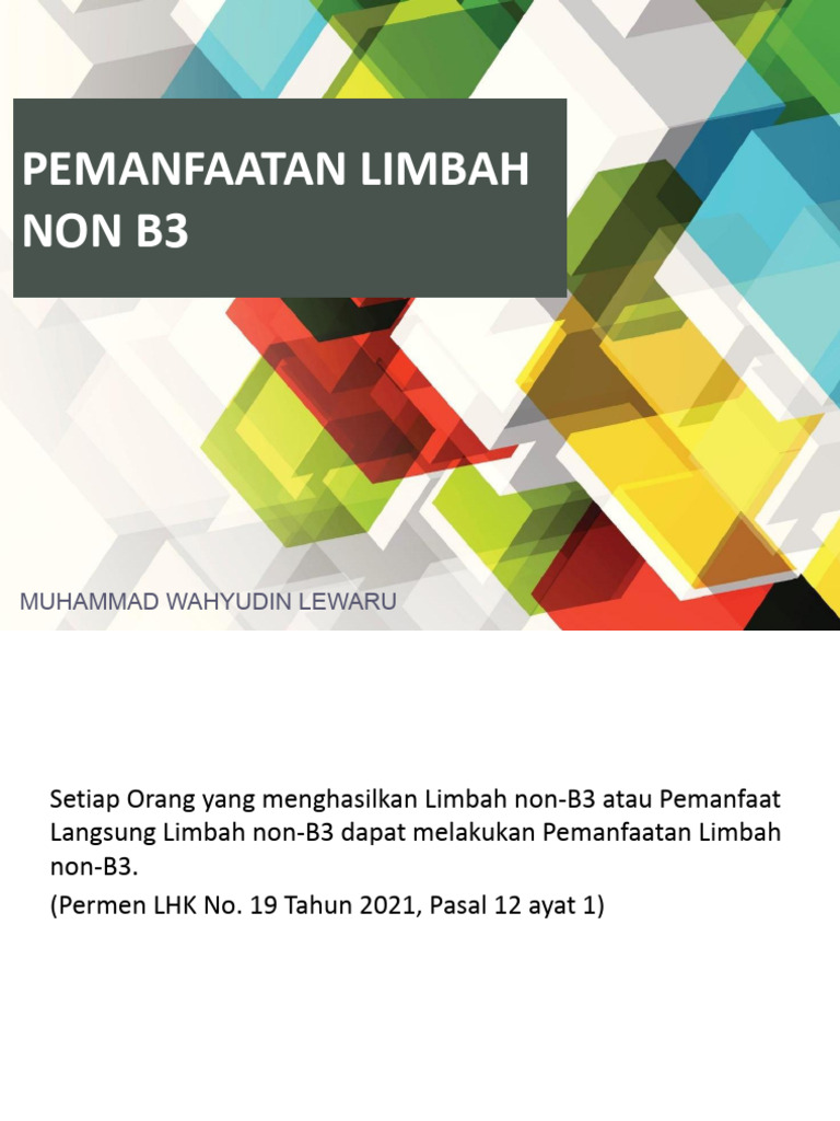 Pemanfaatan Limbah Non B3 Secara Efektif | PDF