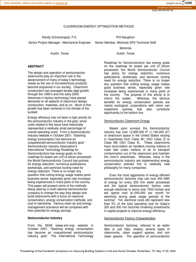 CR Energy Optimization Methods | PDF | Semiconductor Device Fabrication | Efficient Energy Use