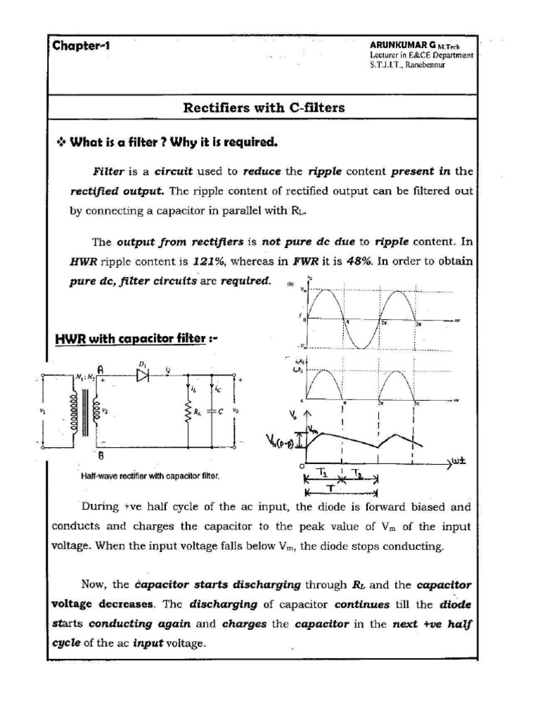 Rectifier with C filter | PDF