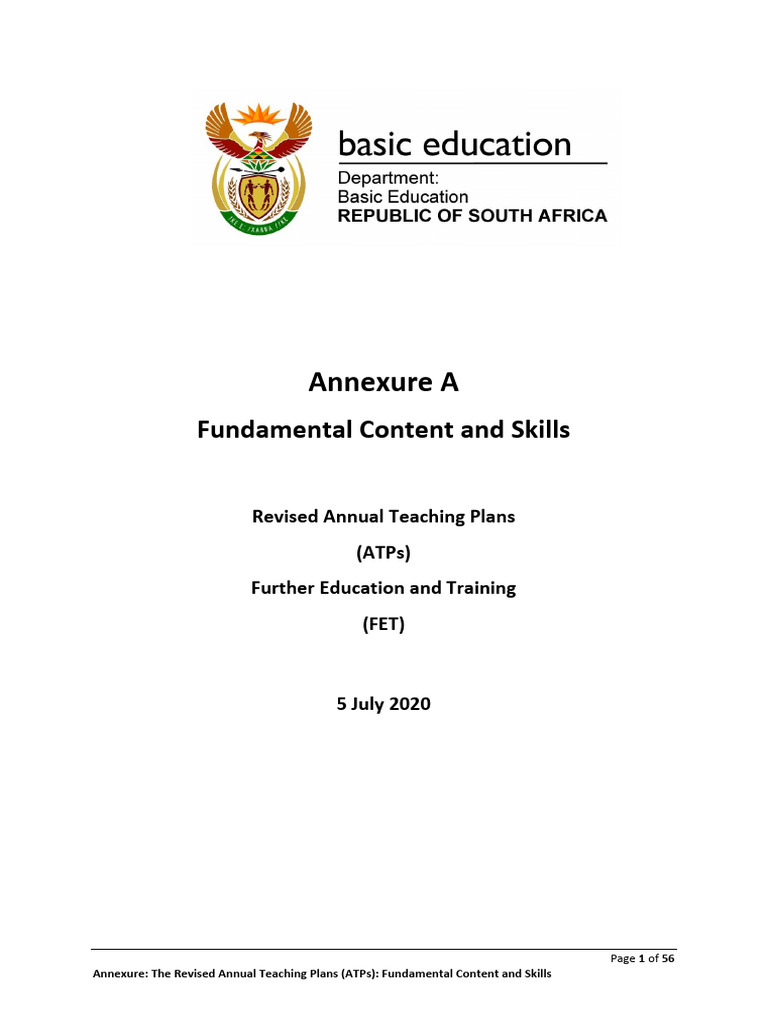 Circ18-20-Annexure B-FET Subjects - Minimum Core Content and Skills ...