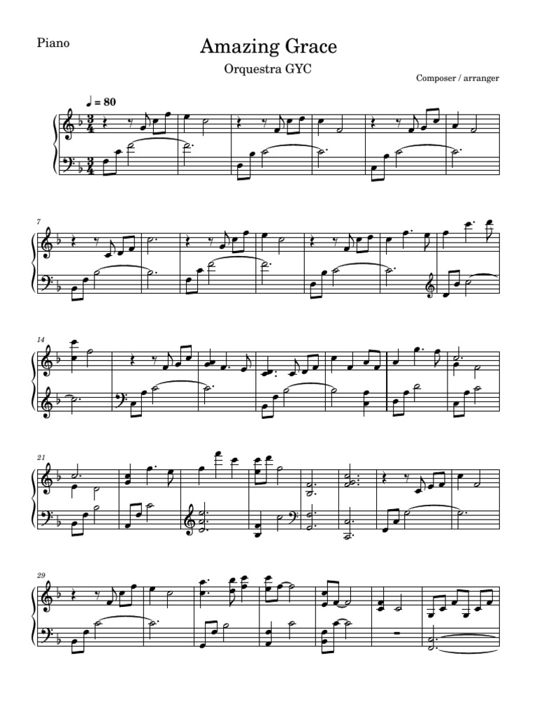 Amazing Grace - Arr-2-Piano | PDF