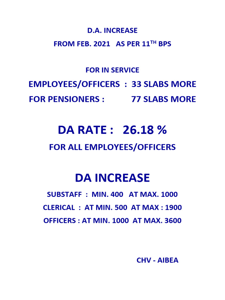 Da Increase From Feb | PDF