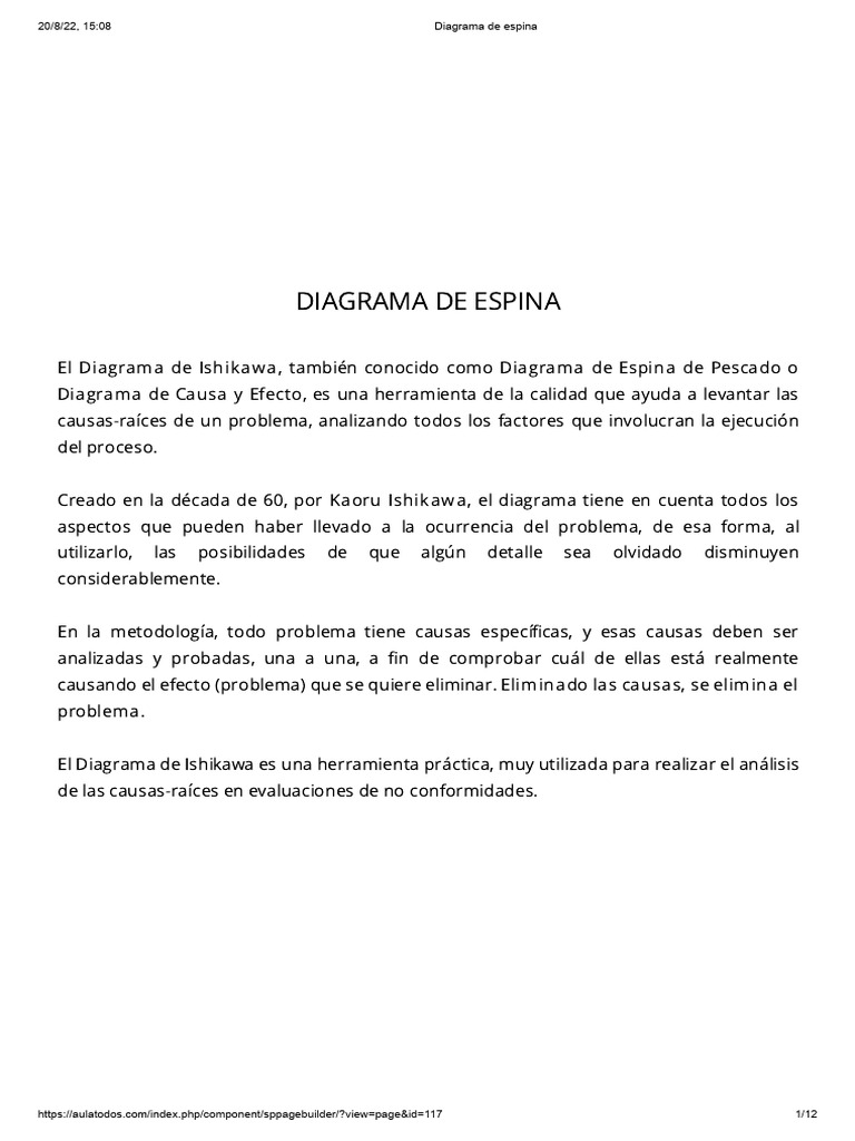 Diagrama de espina | PDF