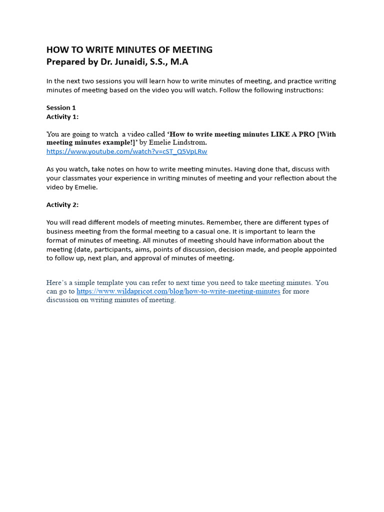Meeting Minutes for Students | PDF | Cognition | Cognitive Science
