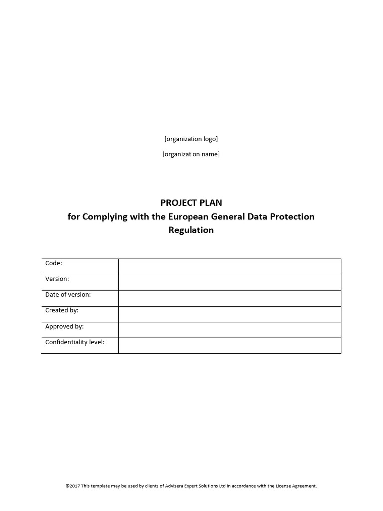 Gdpr Project Plan 1626917806 Pdf Information Security Computer