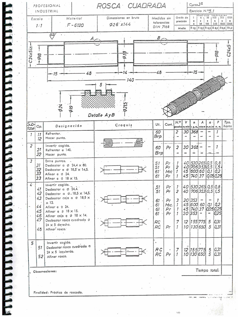 Eje Rosca Cuadrada | PDF