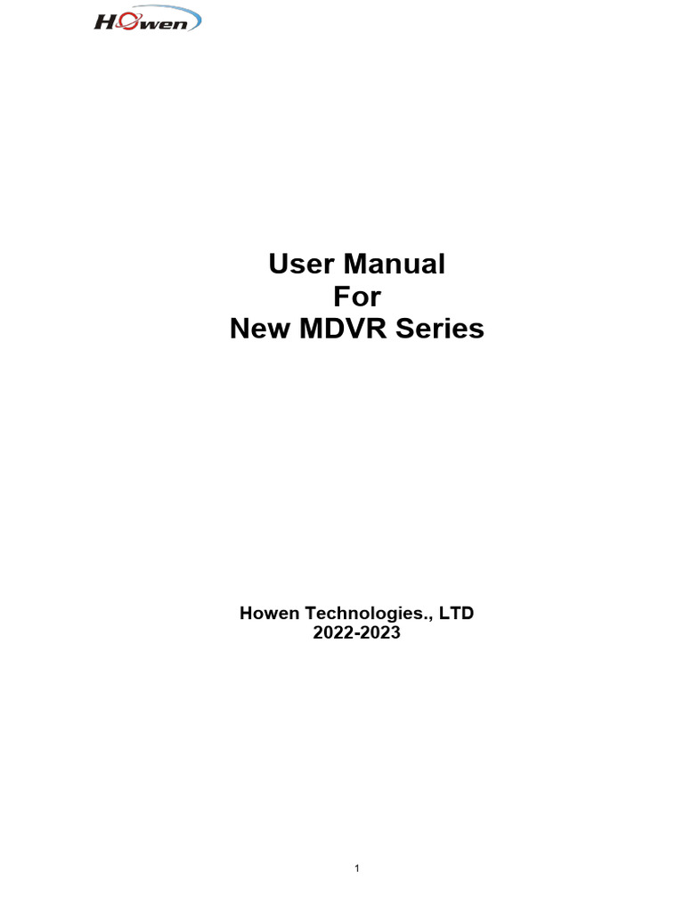 User Manual For New ME MDVR HowenTech - V1.5R1 | PDF | Wi Fi | Hard ...