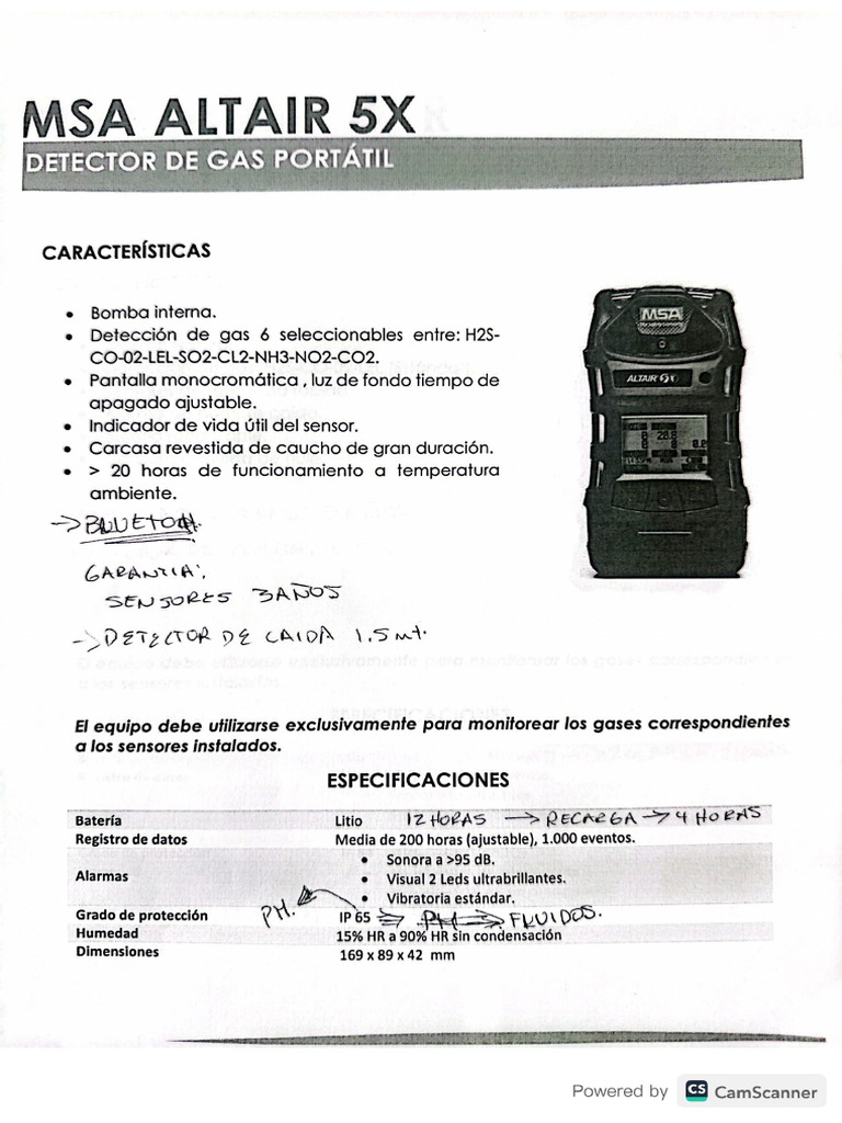 MSA Altair 5X | PDF