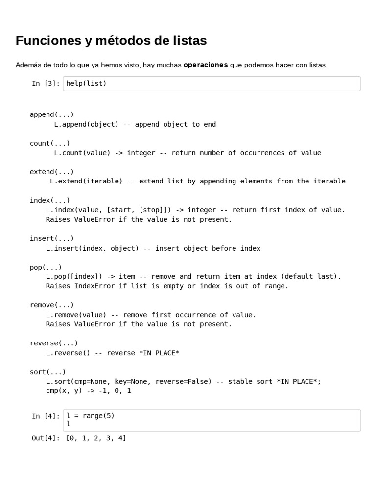 funciones_listas | PDF | Computer Programming | Algorithms And Data Structures