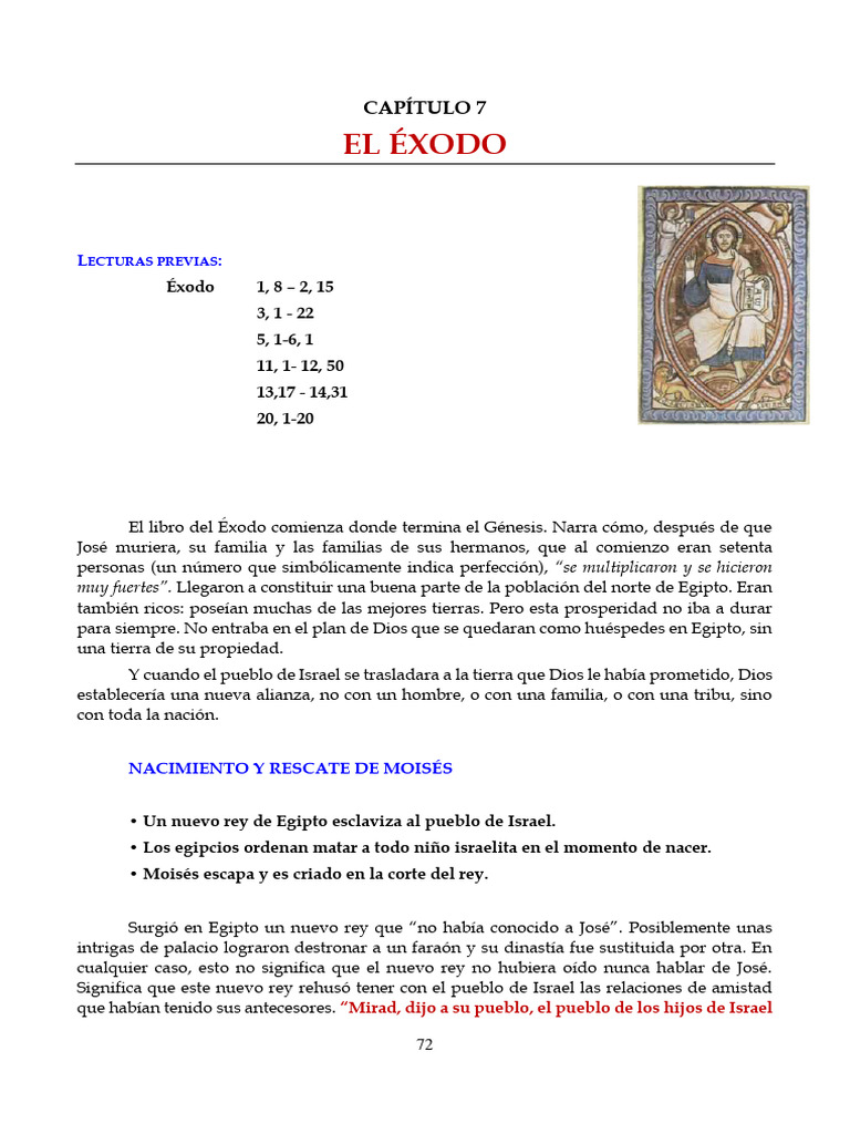 El éxodo Pdf Moisés Diez Mandamientos
