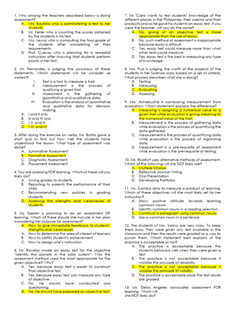 Assessment Evaluation | PDF | Educational Assessment | Cognition