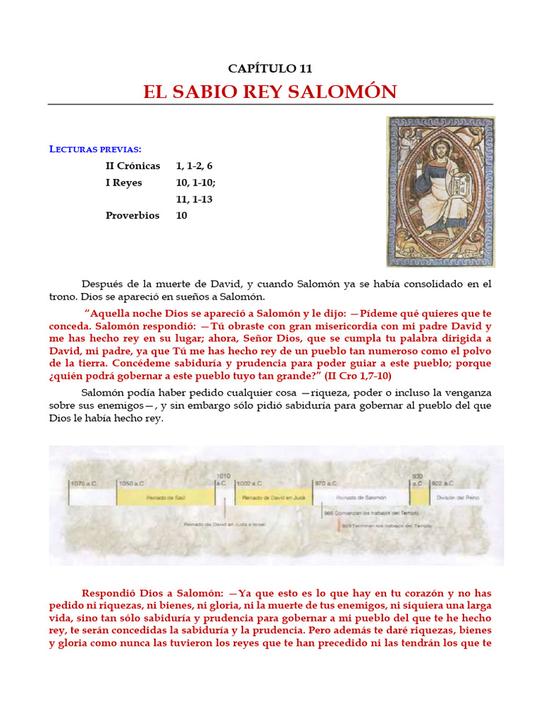 El Sabio Rey Salomón | PDF | Solomons | Templo en jerusalén