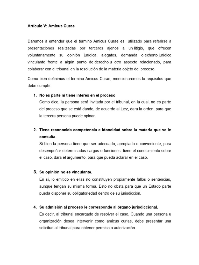 Amicus Curiae y Precedente Vinculante | PDF | Precedente | Caso de ley