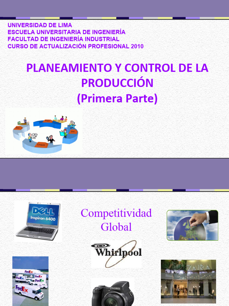 PCP Primera Sesión 2010 | PDF | Lean Manufacturing | Planificación