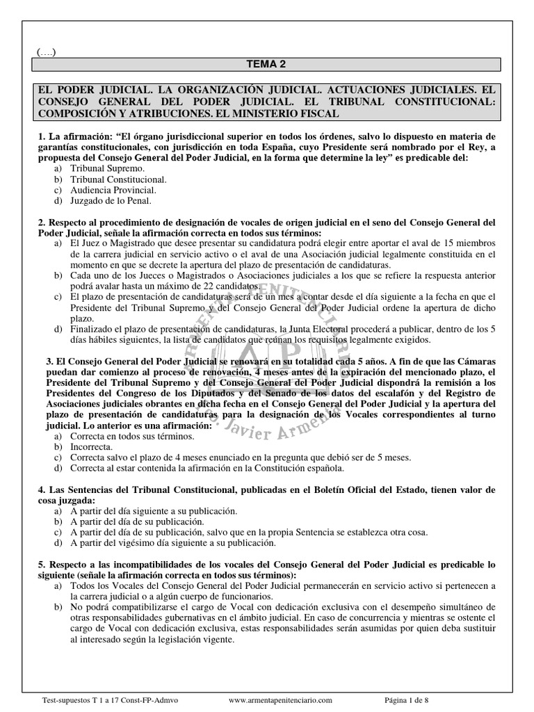 TOMO 4 Test Supuestos Monograficos 1a Parte | PDF | Judicaturas ...