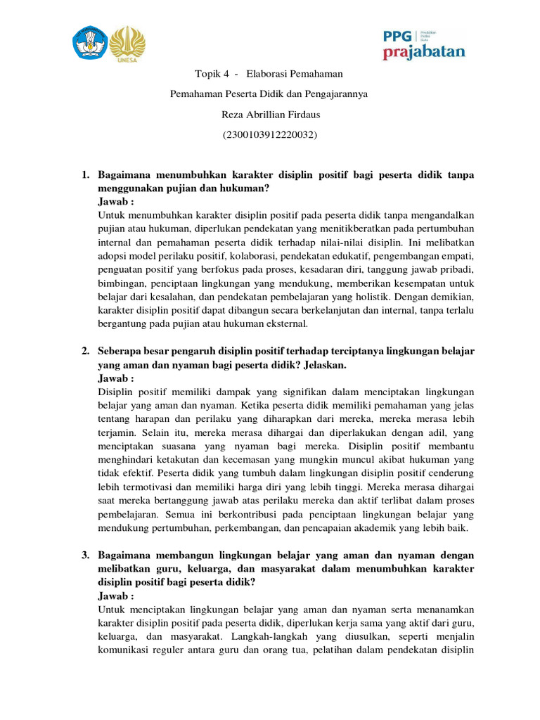 01.02.3-T4-6 Elaborasi Pemahaman | PDF | Karier & Perkembangan | Pengembangan Diri