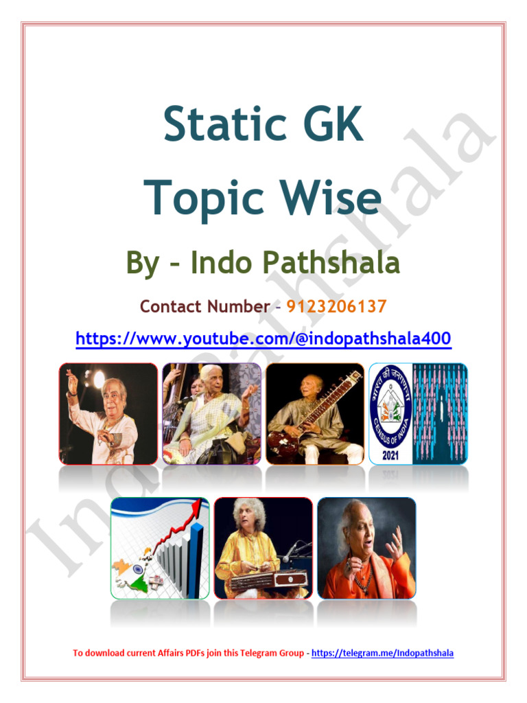 Static GK Topic Wise | PDF | Government