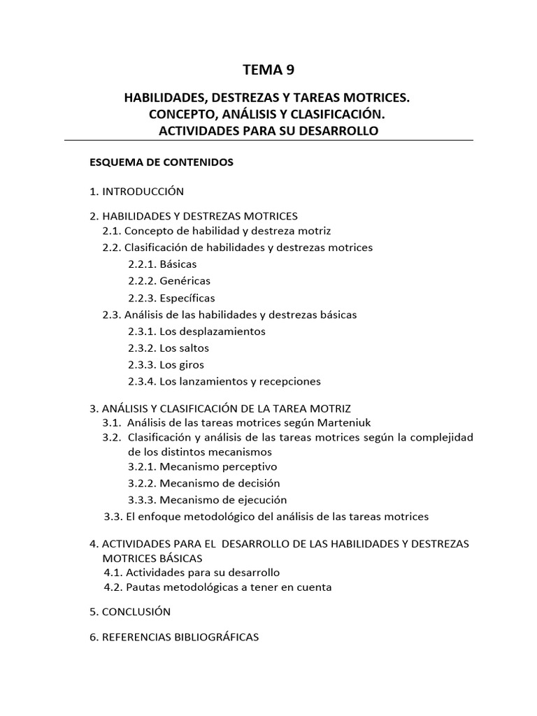 Habilidades y Destrezas Motrices: Guía Completa | PDF | Aprendizaje ...