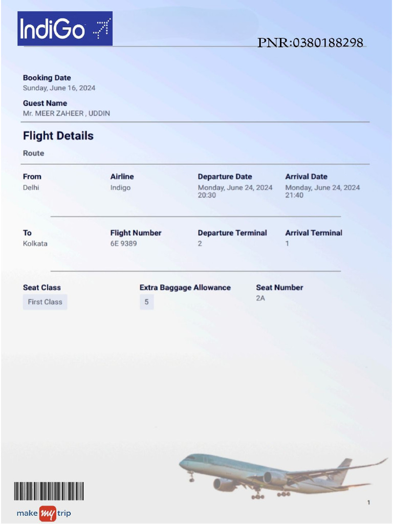Plane Ticket | PDF