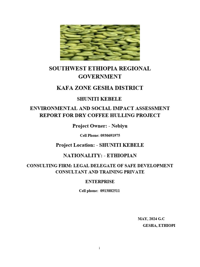 Assefa Haile Dry Coffee Hulling Project | PDF | Environmental Impact ...