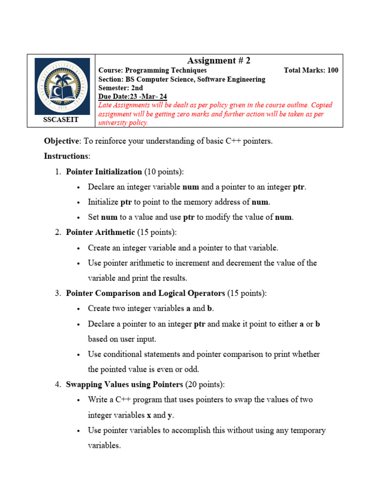 Assignment 2 Pt Pdf Pointer Computer Programming Computer Program